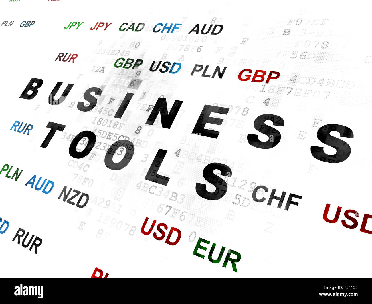 Finance concept: Business Tools on Digital background Stock Photo - Alamy