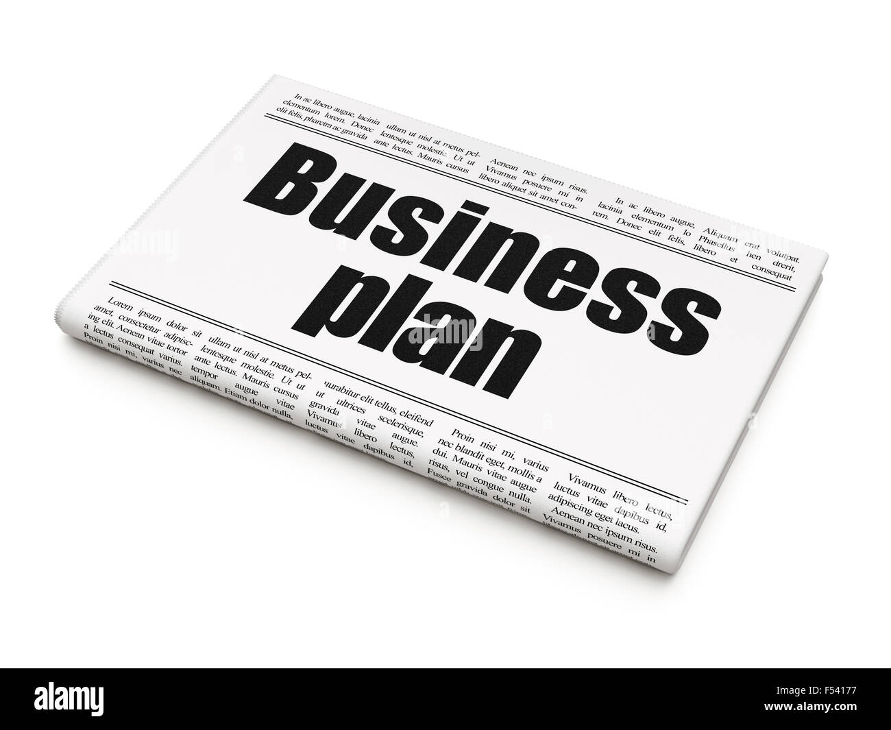 Finance concept: newspaper headline Business Plan Stock Photo - Alamy