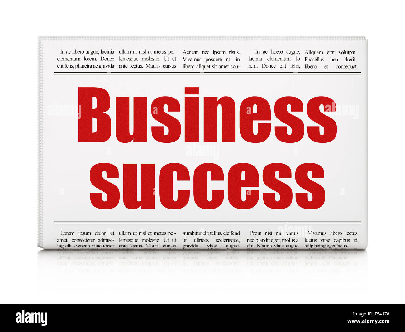 Business concept: newspaper headline Business Success Stock Photo - Alamy