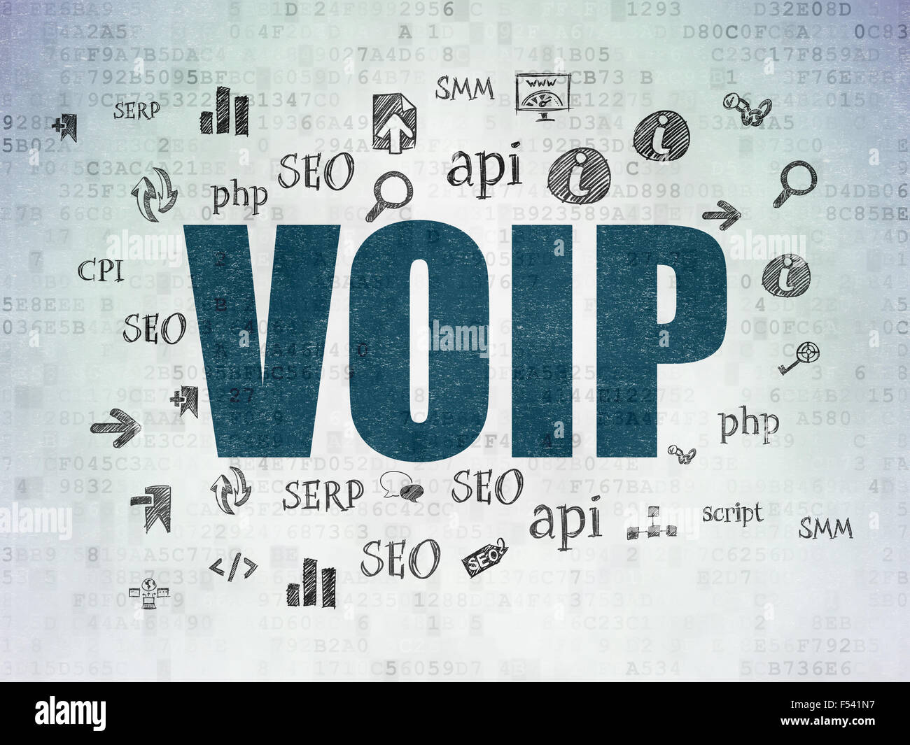 Web design concept: VOIP on Digital Paper background Stock Photo - Alamy