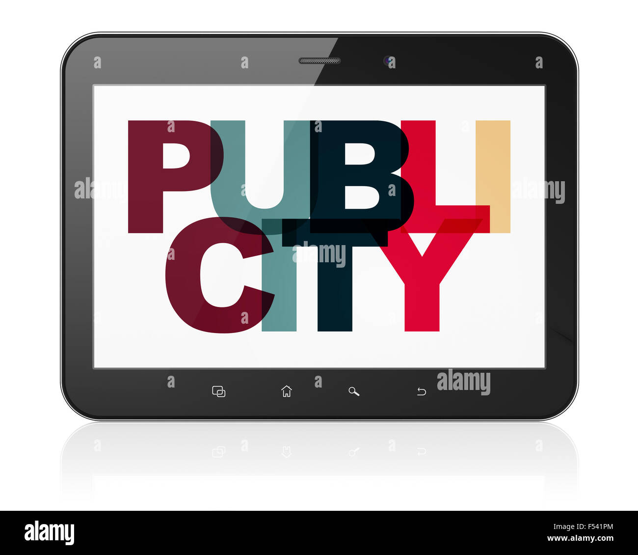 Advertising concept: Tablet Computer with Publicity on display Stock ...