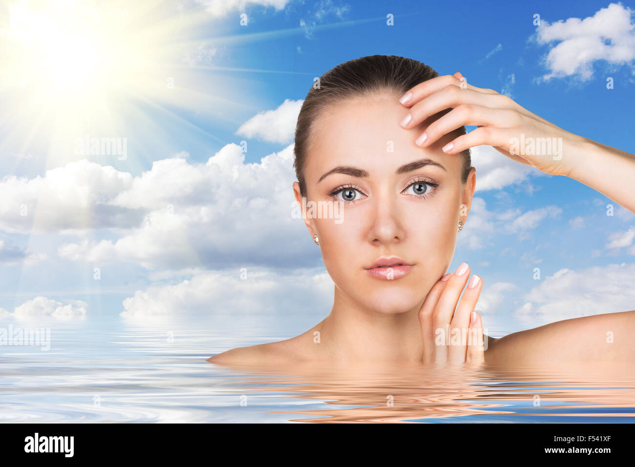 Beautiful woman in the water Stock Photo - Alamy