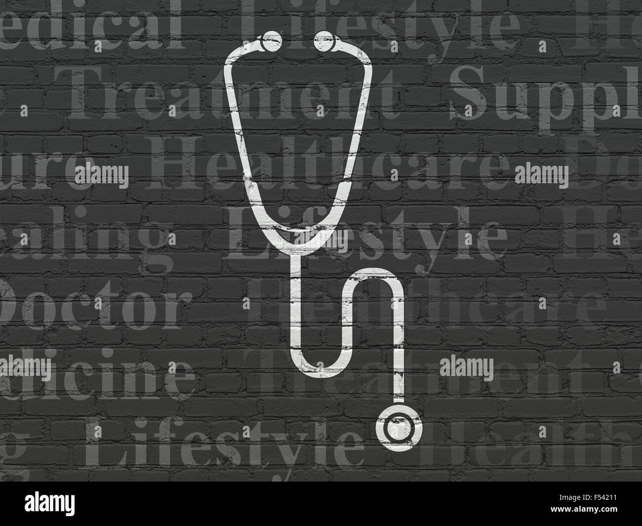 Medicine concept: Stethoscope on wall background Stock Photo - Alamy