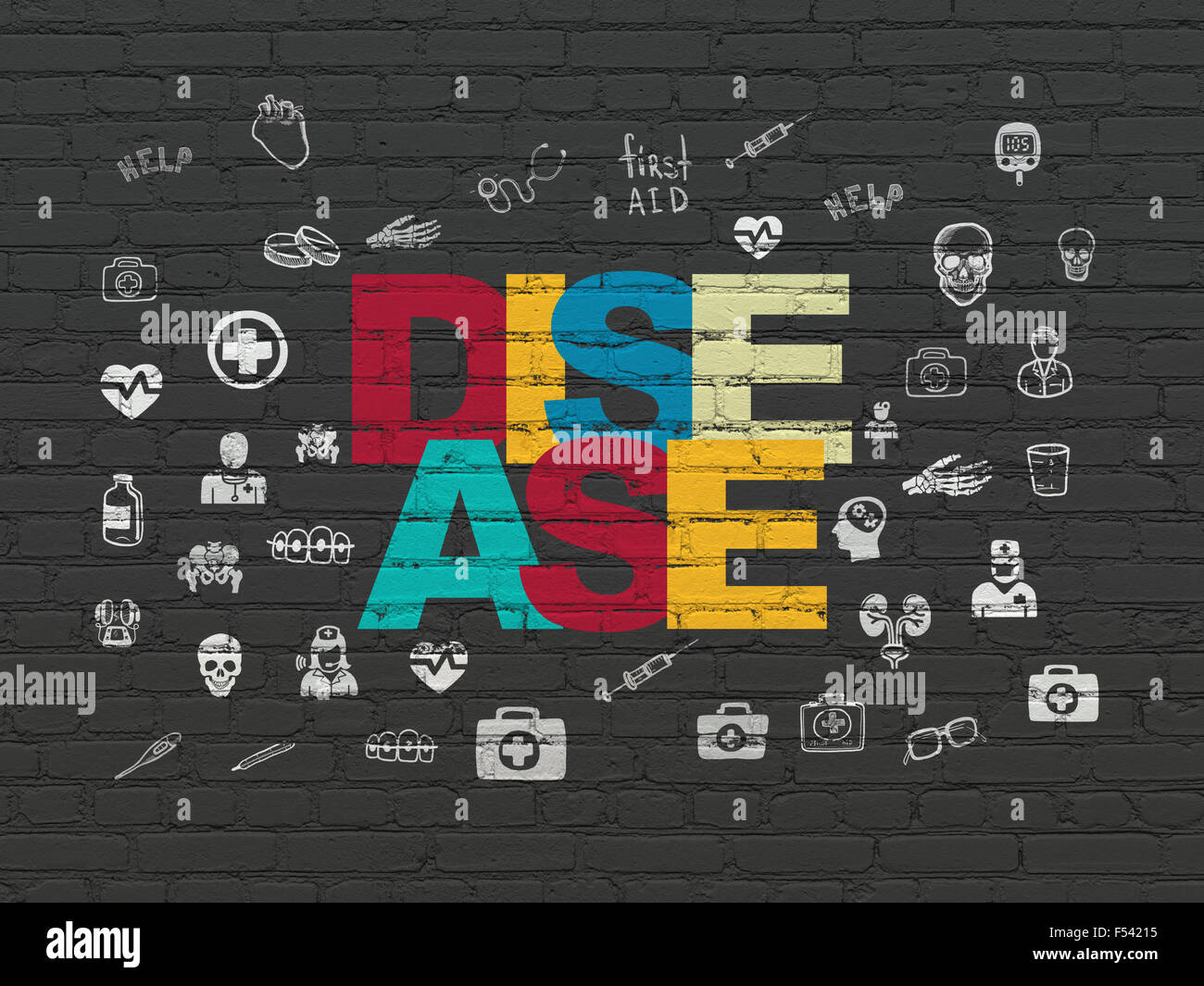 Health concept: Disease on wall background Stock Photo - Alamy