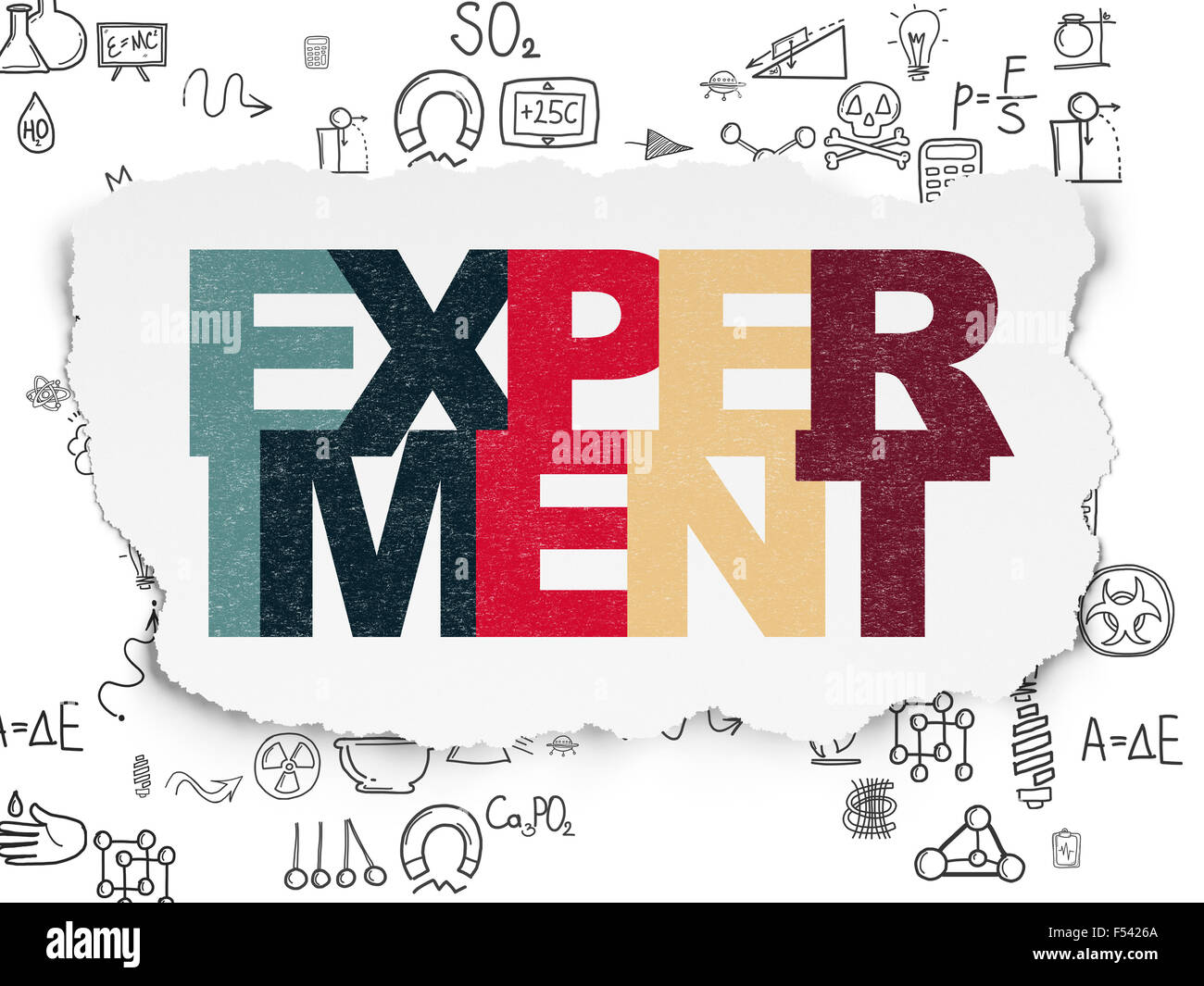 Science concept: Experiment on Torn Paper background Stock Photo - Alamy