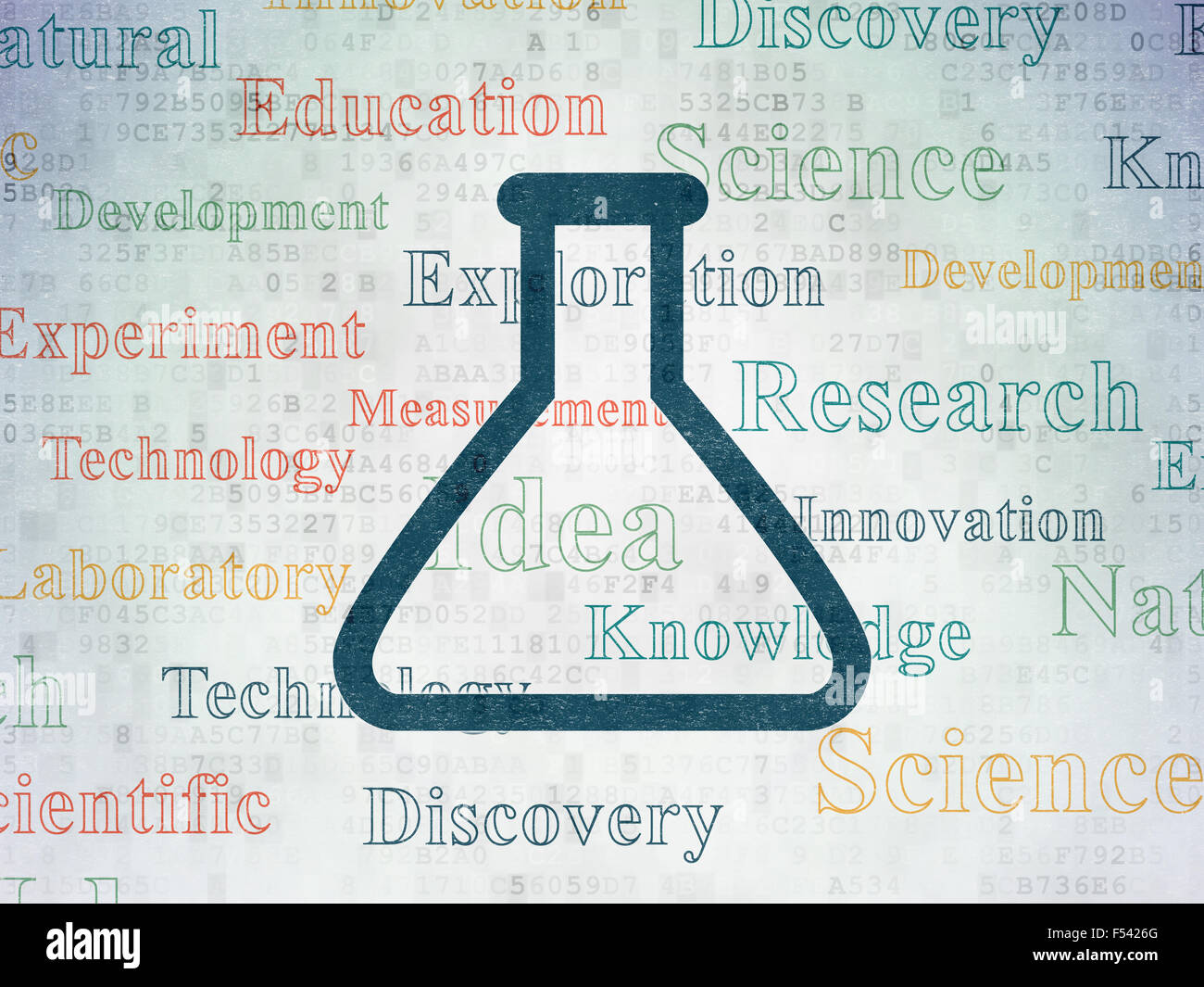 Science concept: Flask on Digital Paper background Stock Photo - Alamy