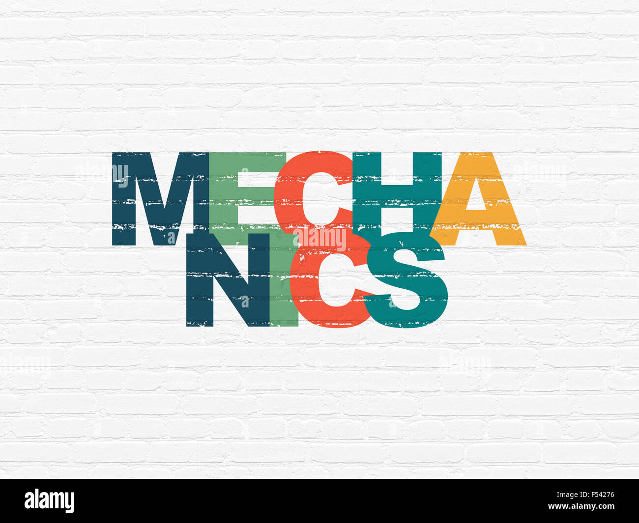 Science concept: Mechanics on wall background Stock Photo - Alamy