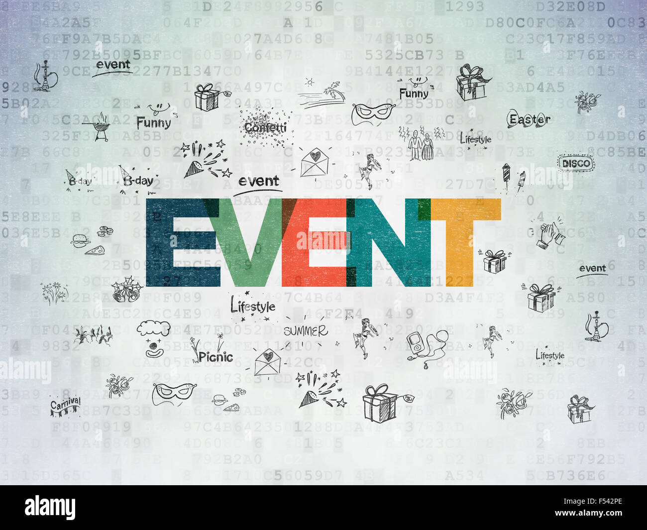 Entertainment, concept: Event on Digital Paper background Stock Photo ...
