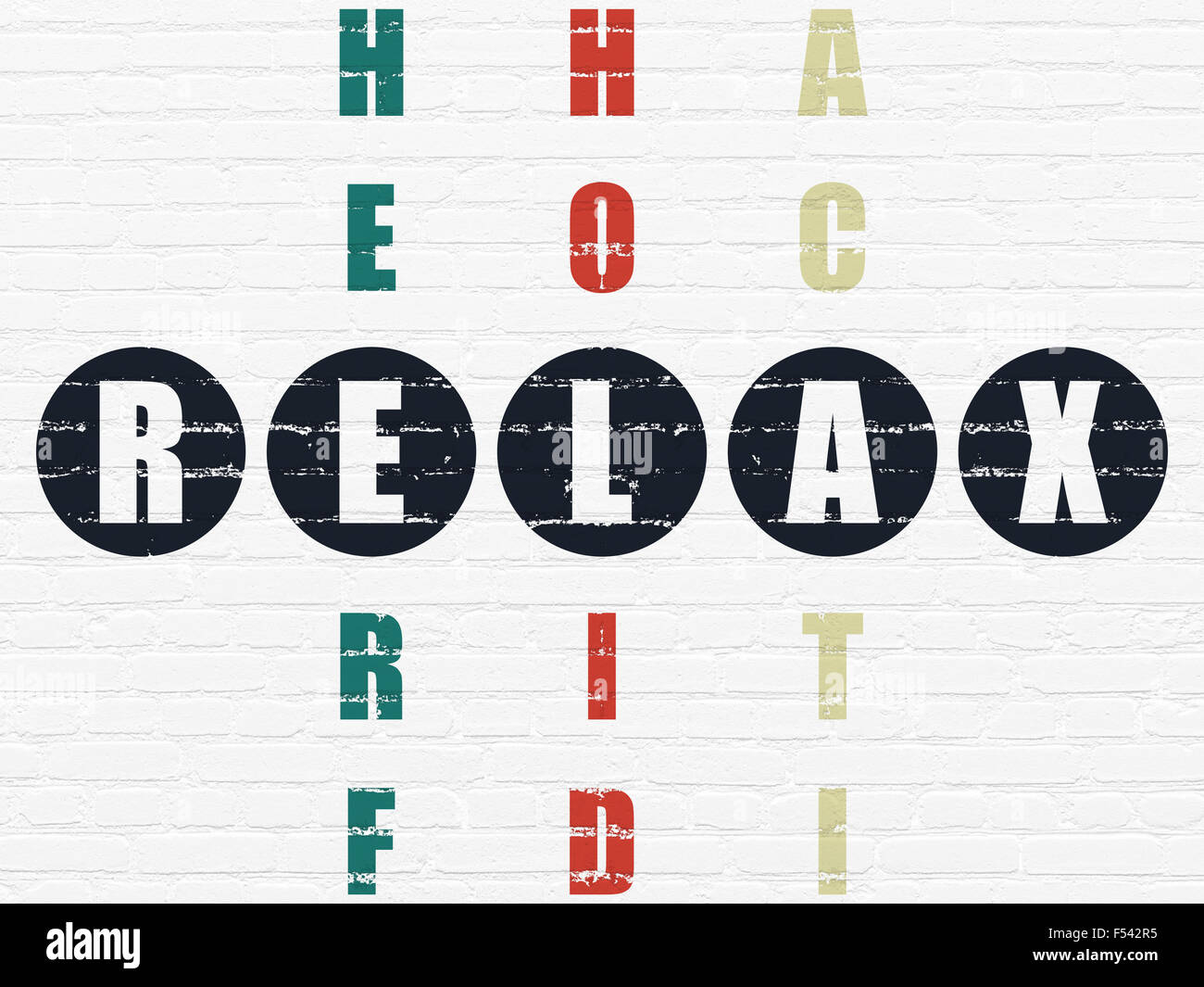 Holiday concept: Relax in Crossword Puzzle Stock Photo - Alamy