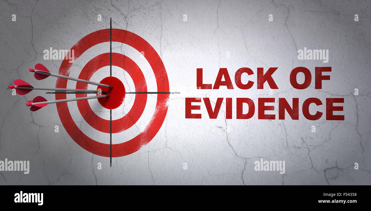 Law concept: target and Lack Of Evidence on wall background Stock Photo ...
