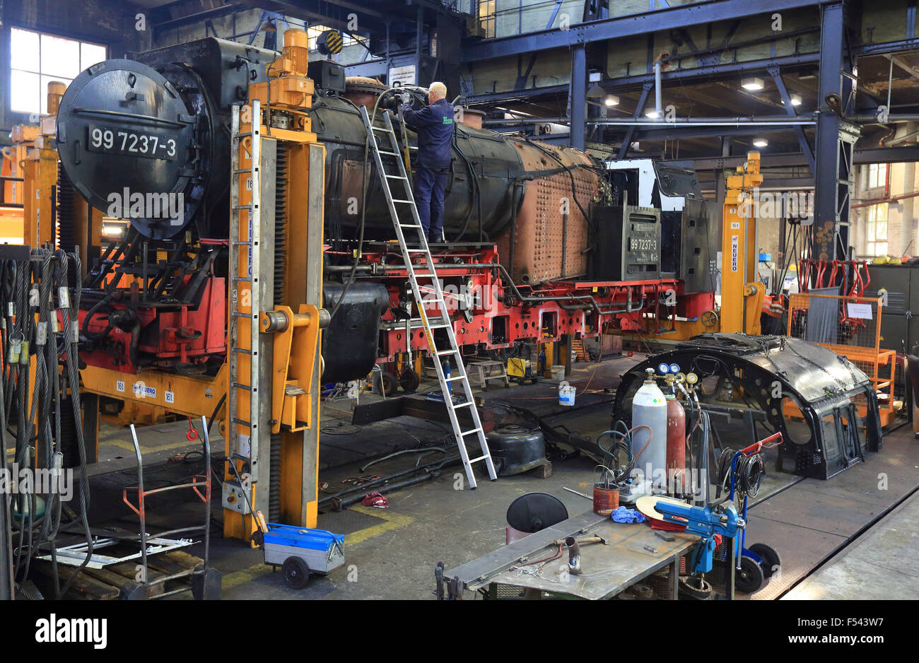 Wernigerode, Germany. 27th Oct, 2015. A class 99 steam locomotive is ...
