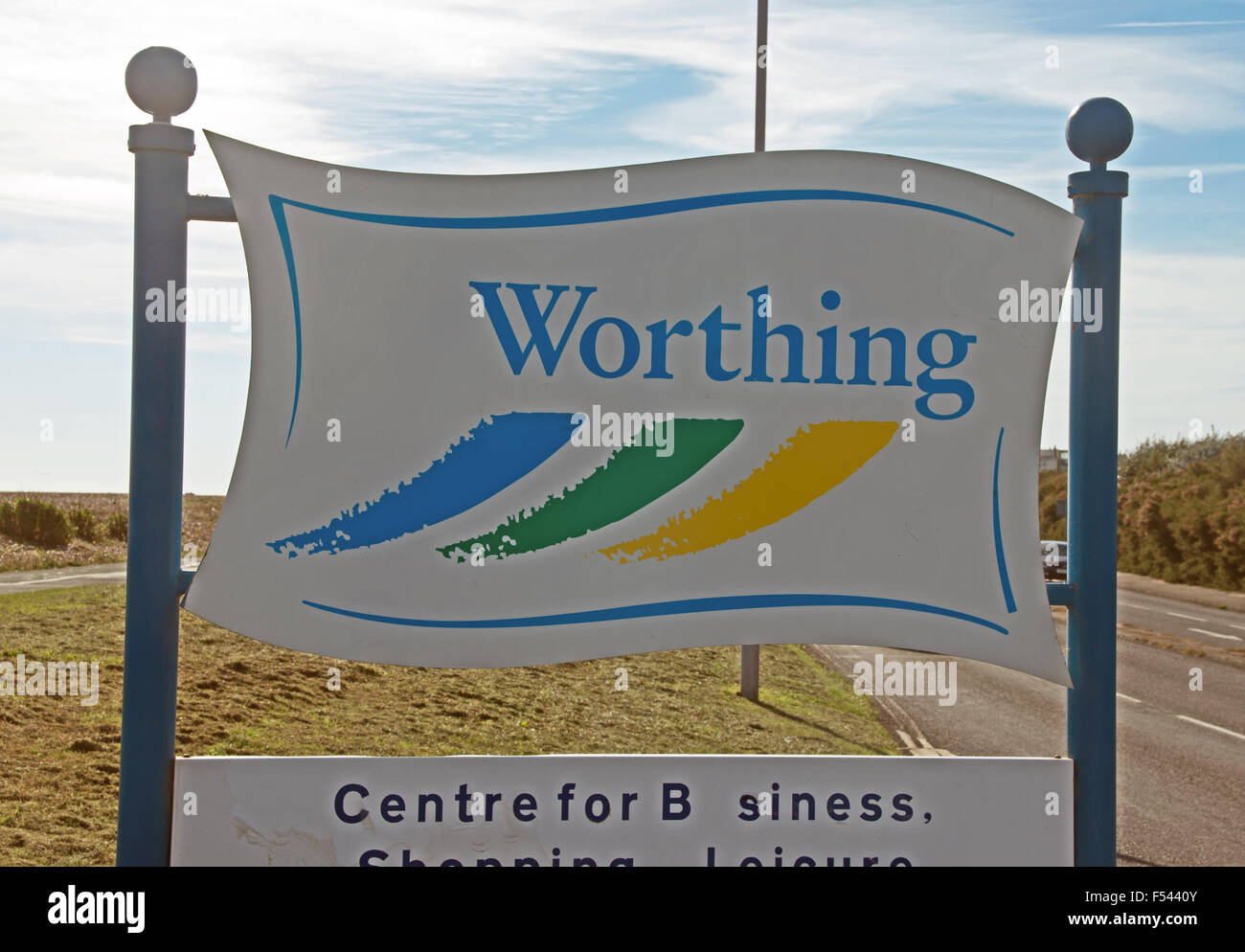 Worthing, Town Sign, Sussex Stock Photo - Alamy