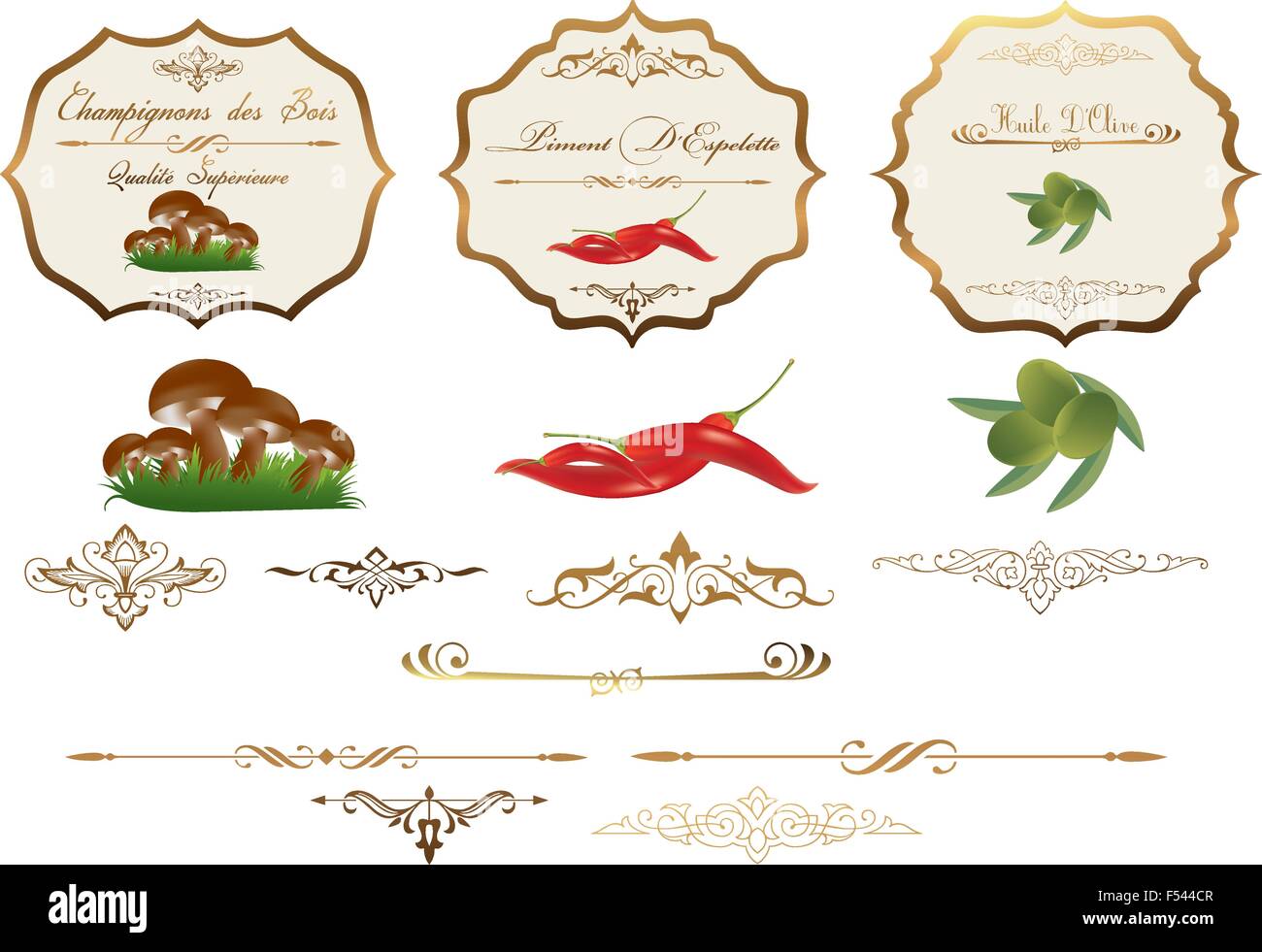 Ornate vector labels for food storage jars/containers; scalable and ...