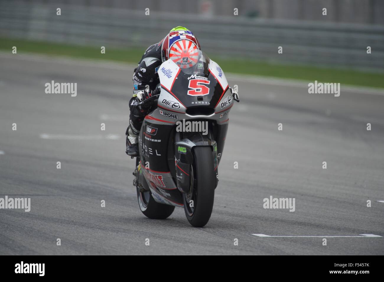 Sepang Circuit, Malaysia. 25th Oct, 2015. Johann Zarco during the Moto2 ...