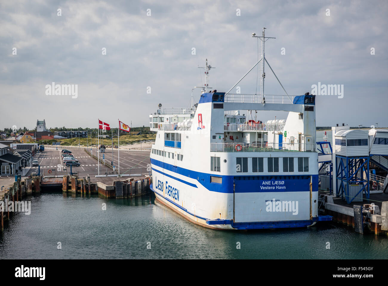 LÆSØ, DENMARK - AUGUST 16 - 2015: Ferry in the harbor of Læsø in ...