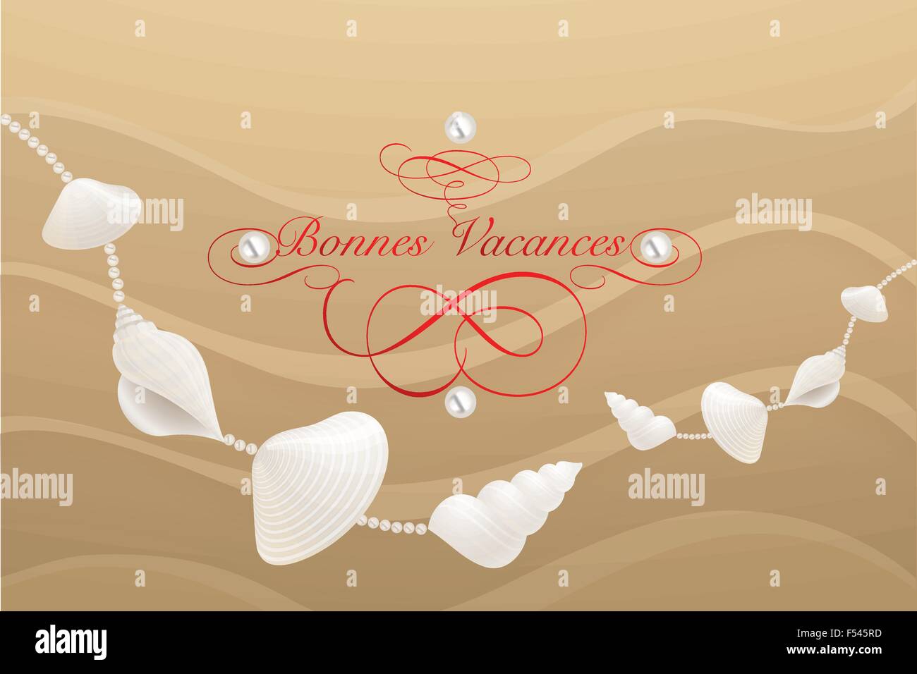 Vintage holiday card in French - nice holidays Stock Vector Image & Art ...