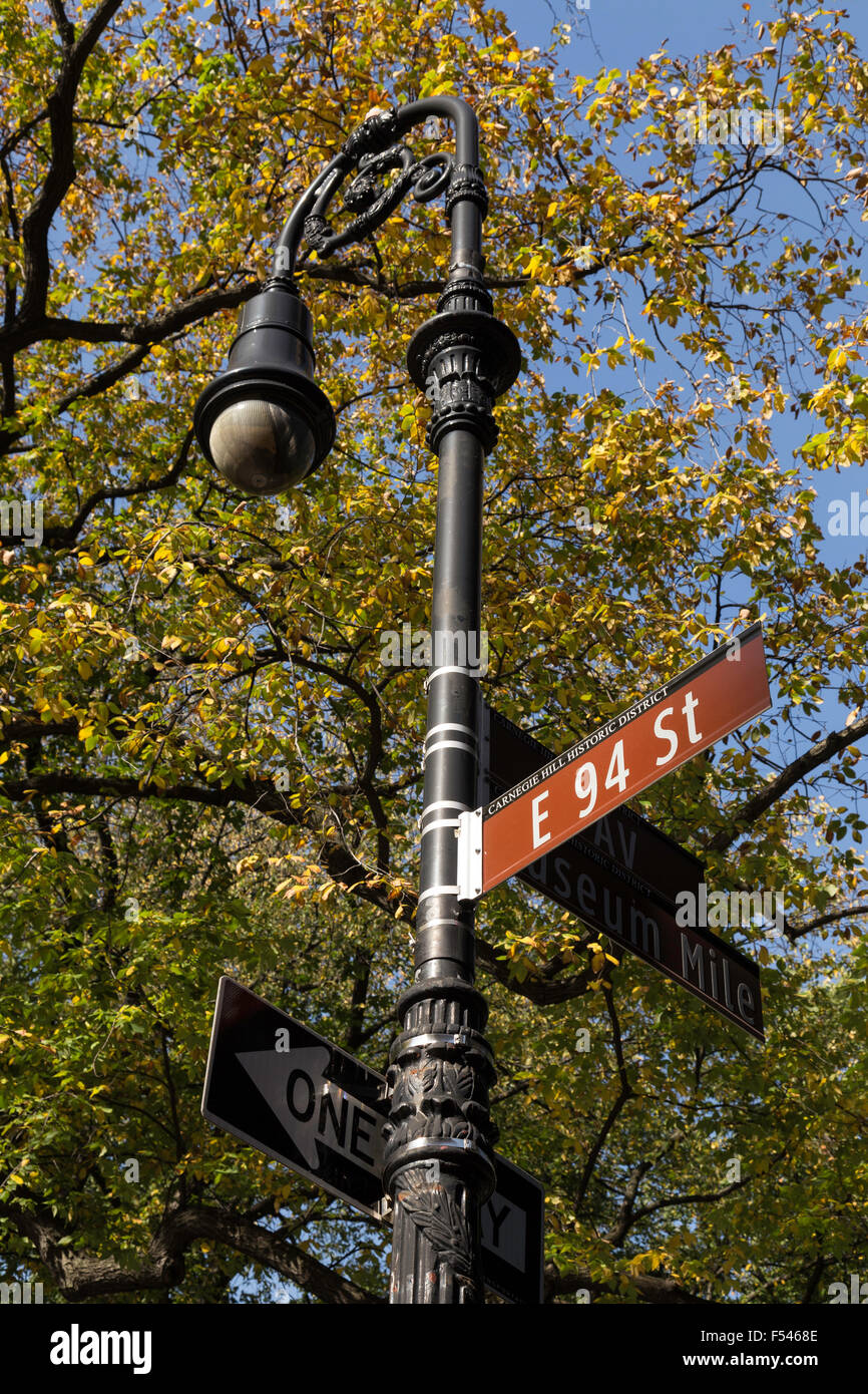 Carnegie Hill Historic District Sign, NYC, USA Stock Photo - Alamy