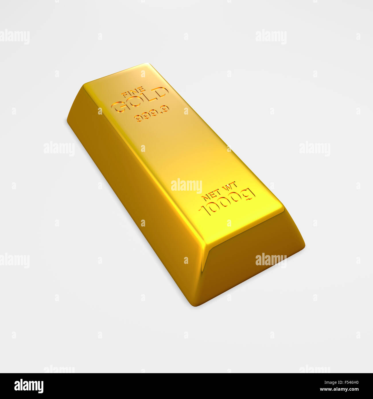 3d gold bar isolated on white with clipping path Stock Photo - Alamy
