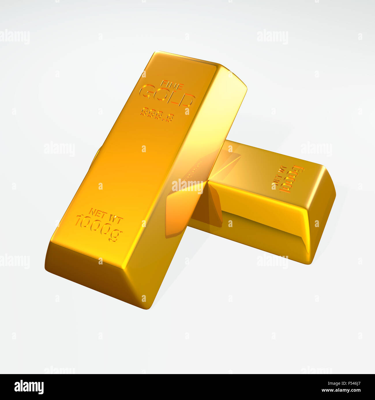 3d gold bars isolated on white with clipping path Stock Photo - Alamy
