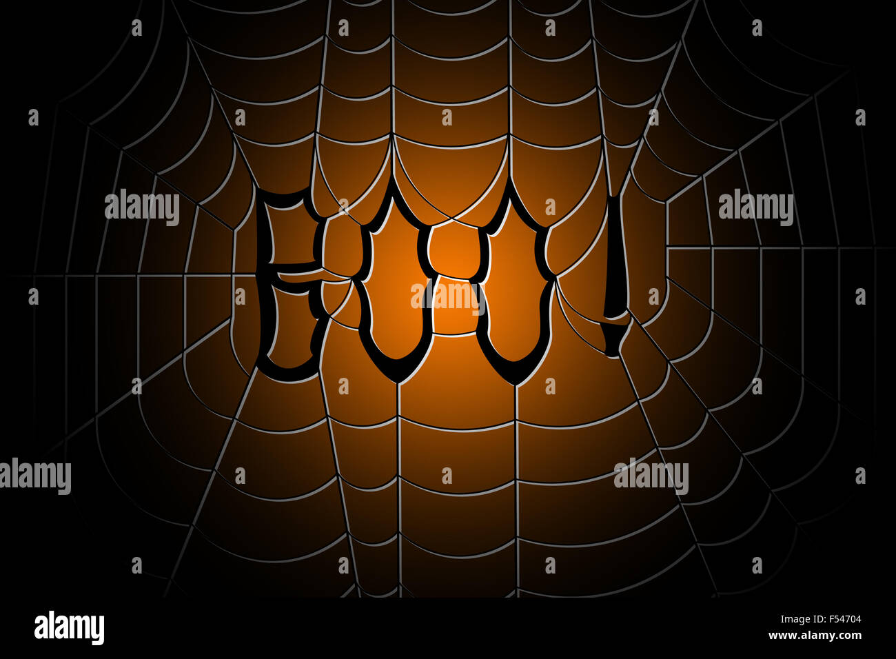 Spider web with text boo! glowing with white, in the middle of a ...
