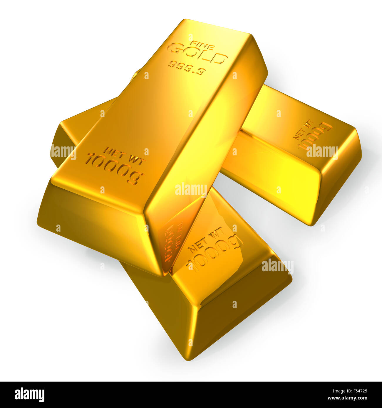 3d gold bars isolated on white with clipping path Stock Photo - Alamy