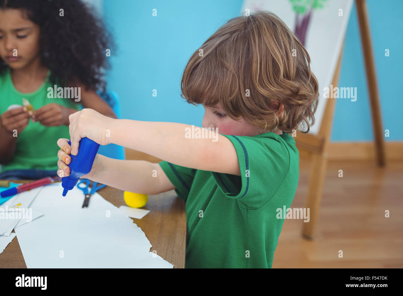 Caucasian boy crafts hi-res stock photography and images - Alamy