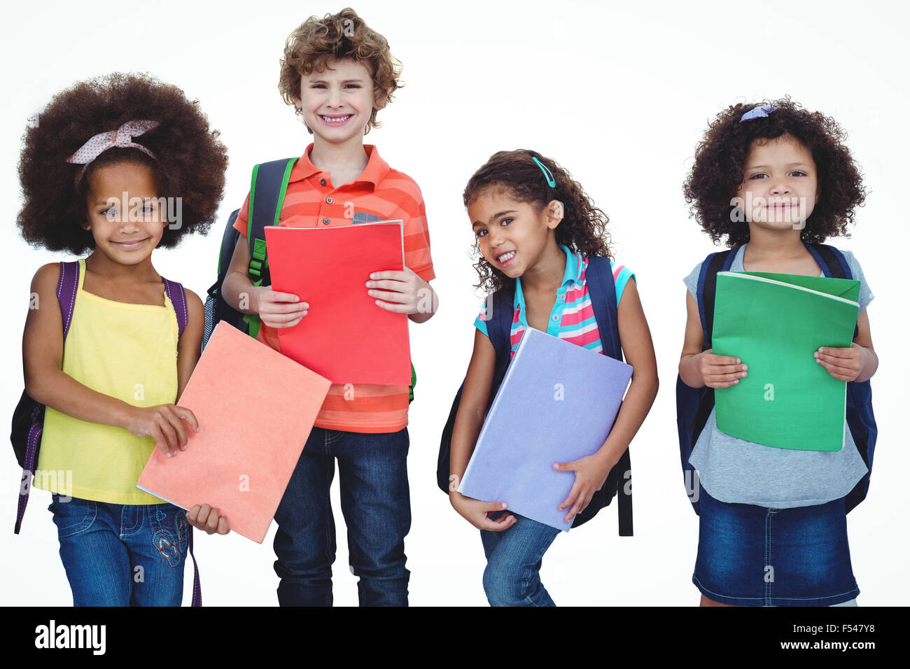 Children row school bags hi-res stock photography and images - Alamy