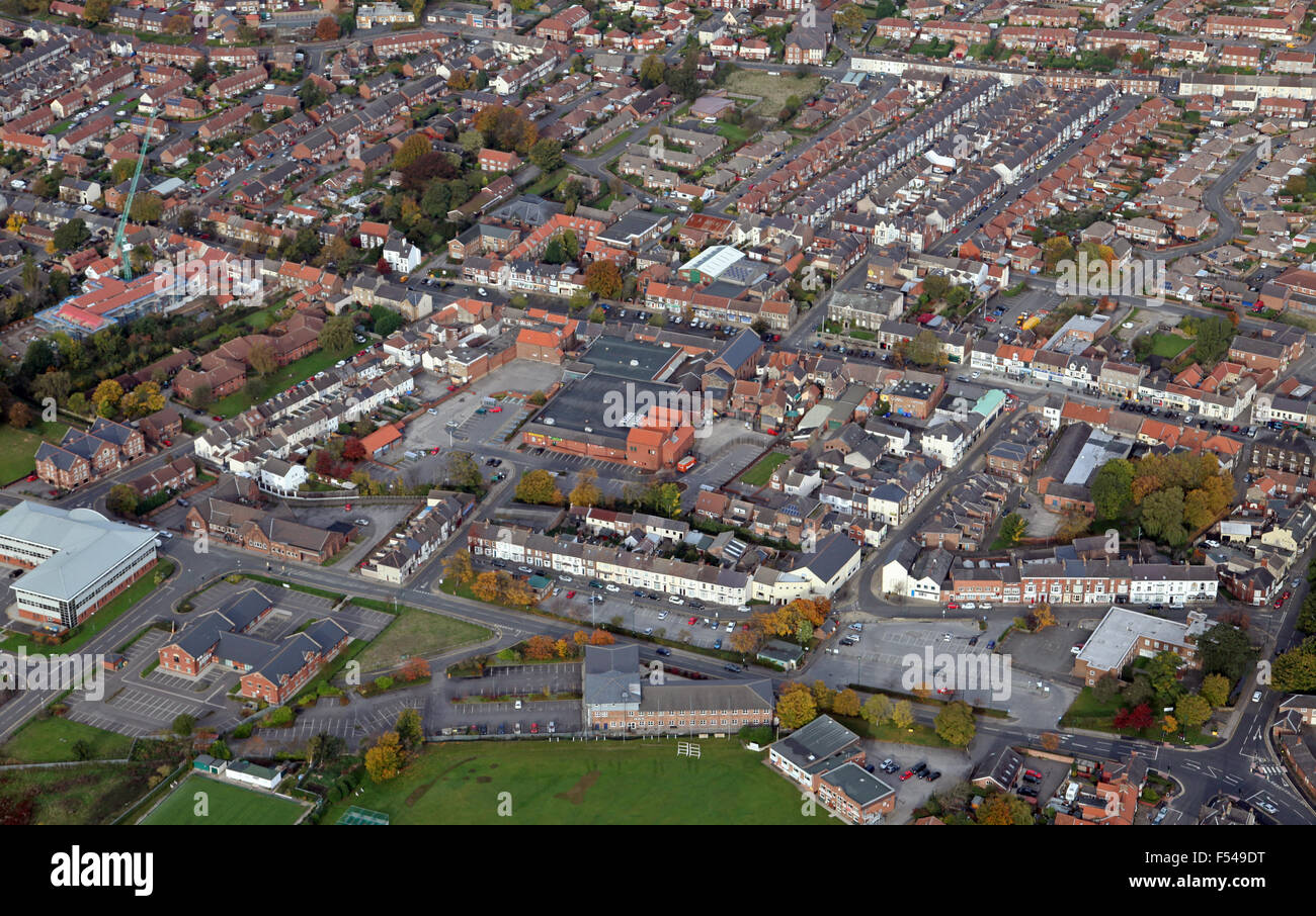 aerial view of Guisborough North Yorkshire market town, Cleveland, UK ...