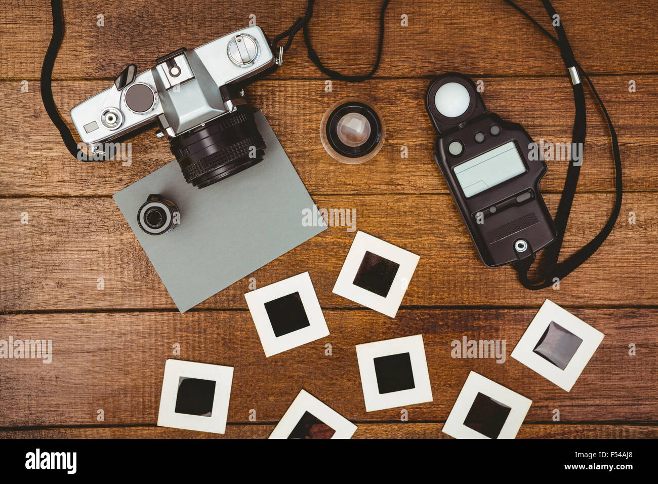 View of an old camera with photos slides Stock Photo - Alamy