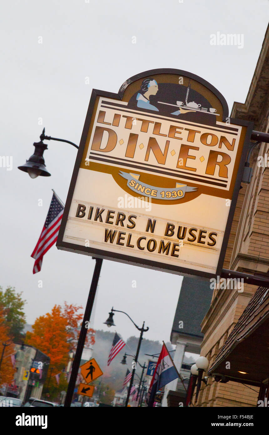 Littleton American Diner sign, Littleton village, New Hampshire, USA ...