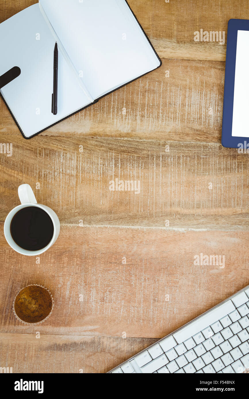 Business desk with computer and coffee Stock Photo - Alamy