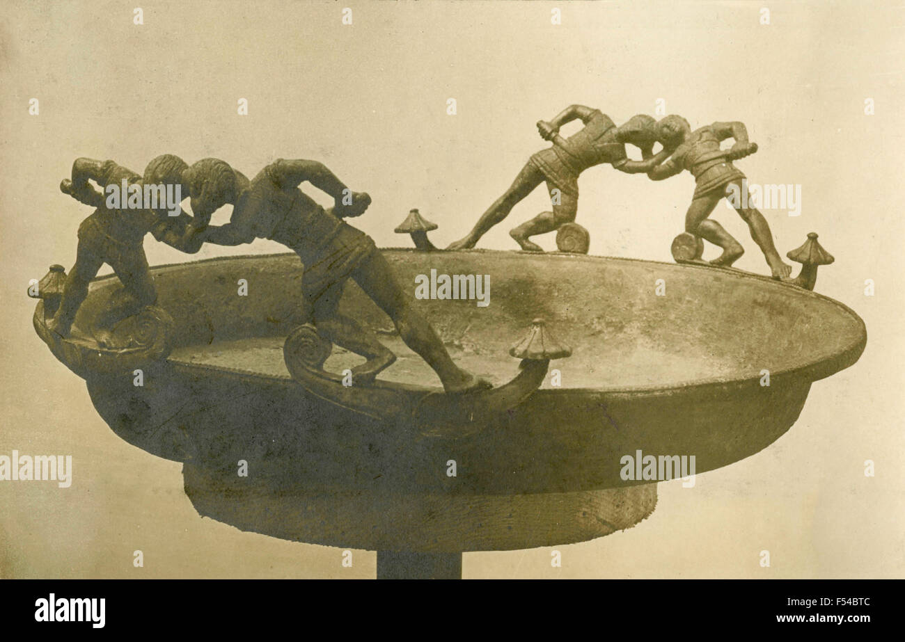 Bowl of Filottrano bronze , Etruscan work , Sec IV Stock Photo - Alamy