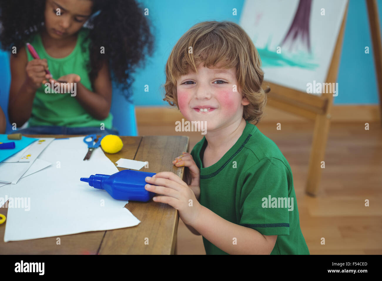 Caucasian boy crafts hi-res stock photography and images - Alamy
