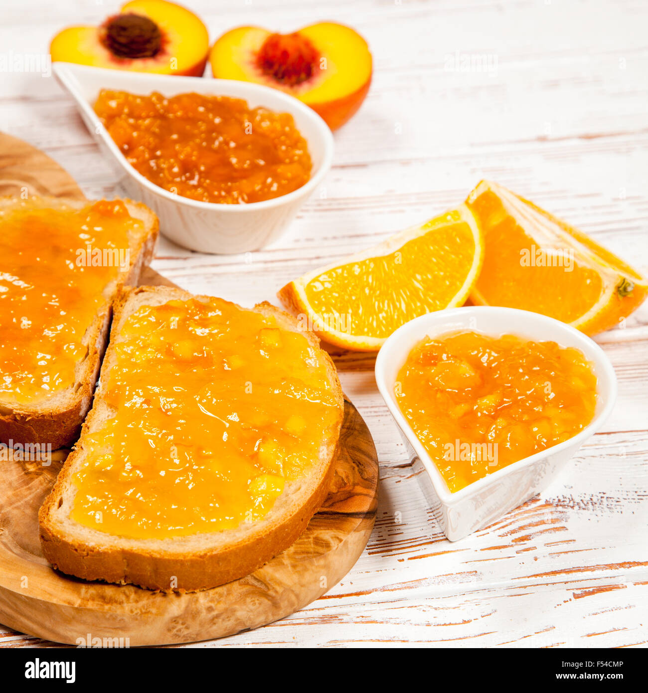 Slices of bread with jam Stock Photo - Alamy