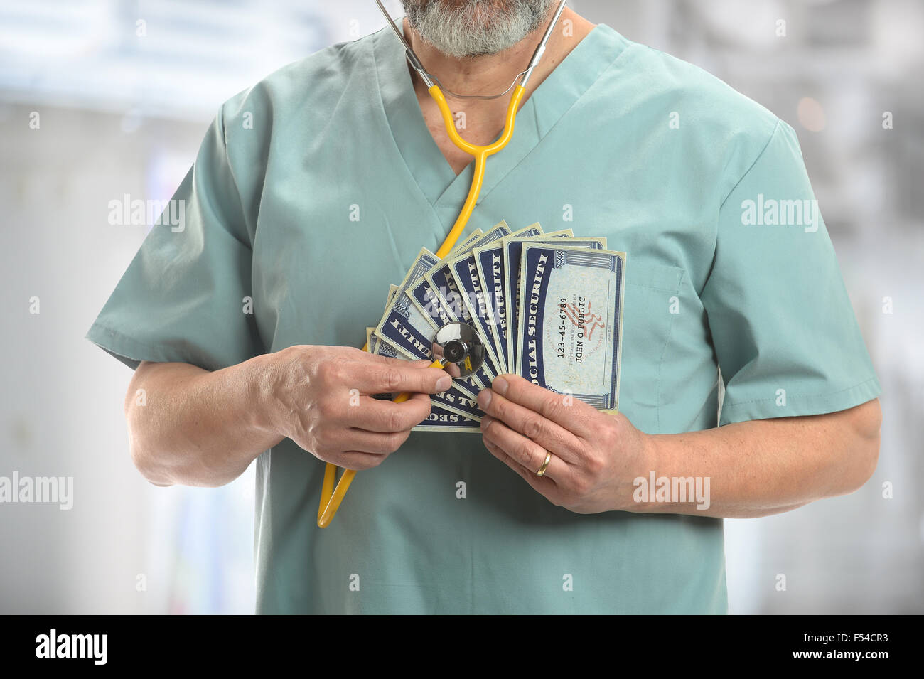 Conceptual image depicting the health of the social security system in ...