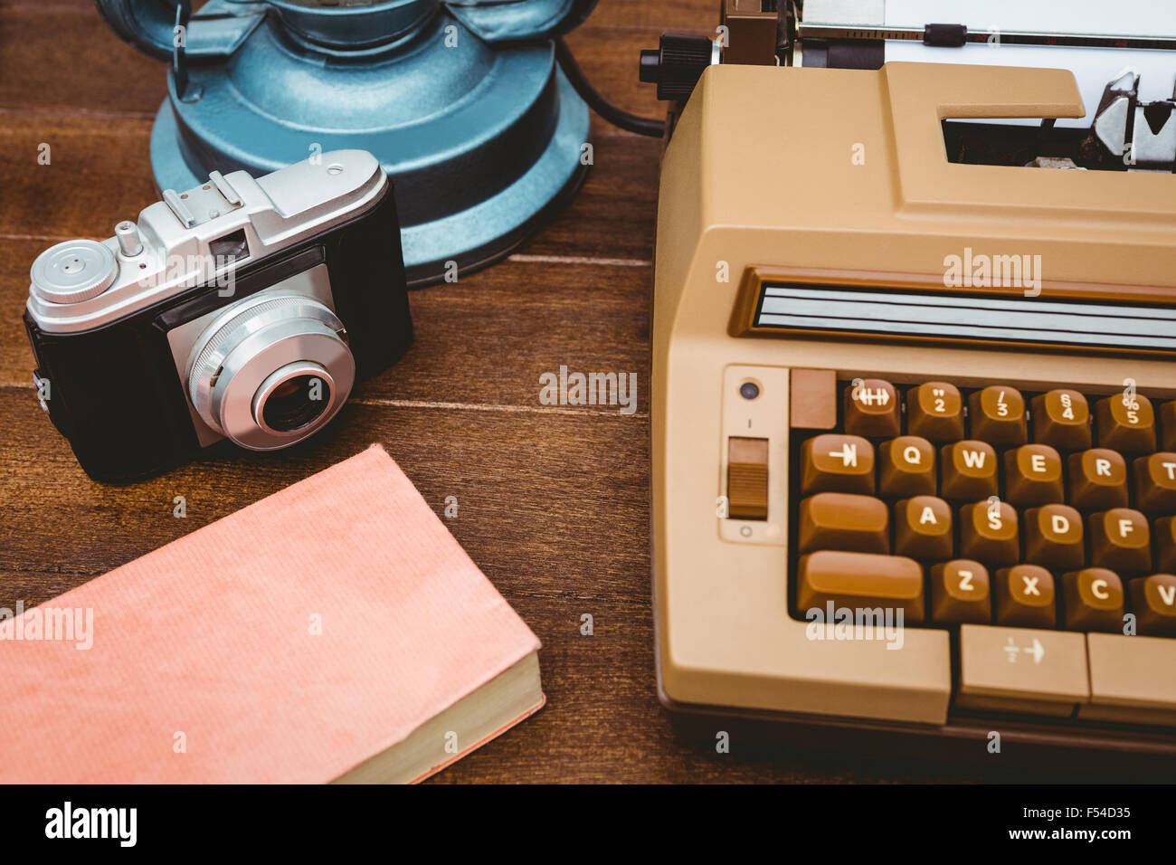 View of an old typewriter and camera Stock Photo - Alamy
