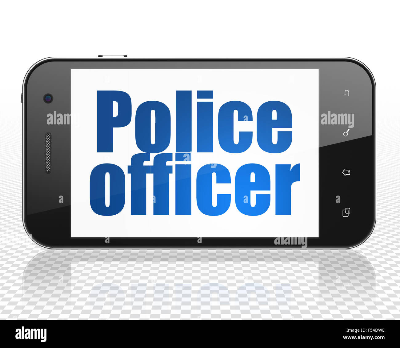 Law concept: Smartphone with Police Officer on display Stock Photo - Alamy