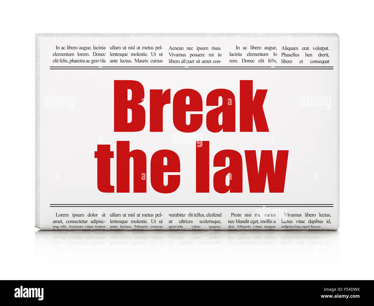 Law concept: newspaper headline Break The Law Stock Photo - Alamy