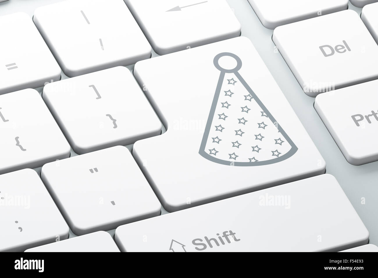 Holiday concept: Party Hat on computer keyboard background Stock Photo ...
