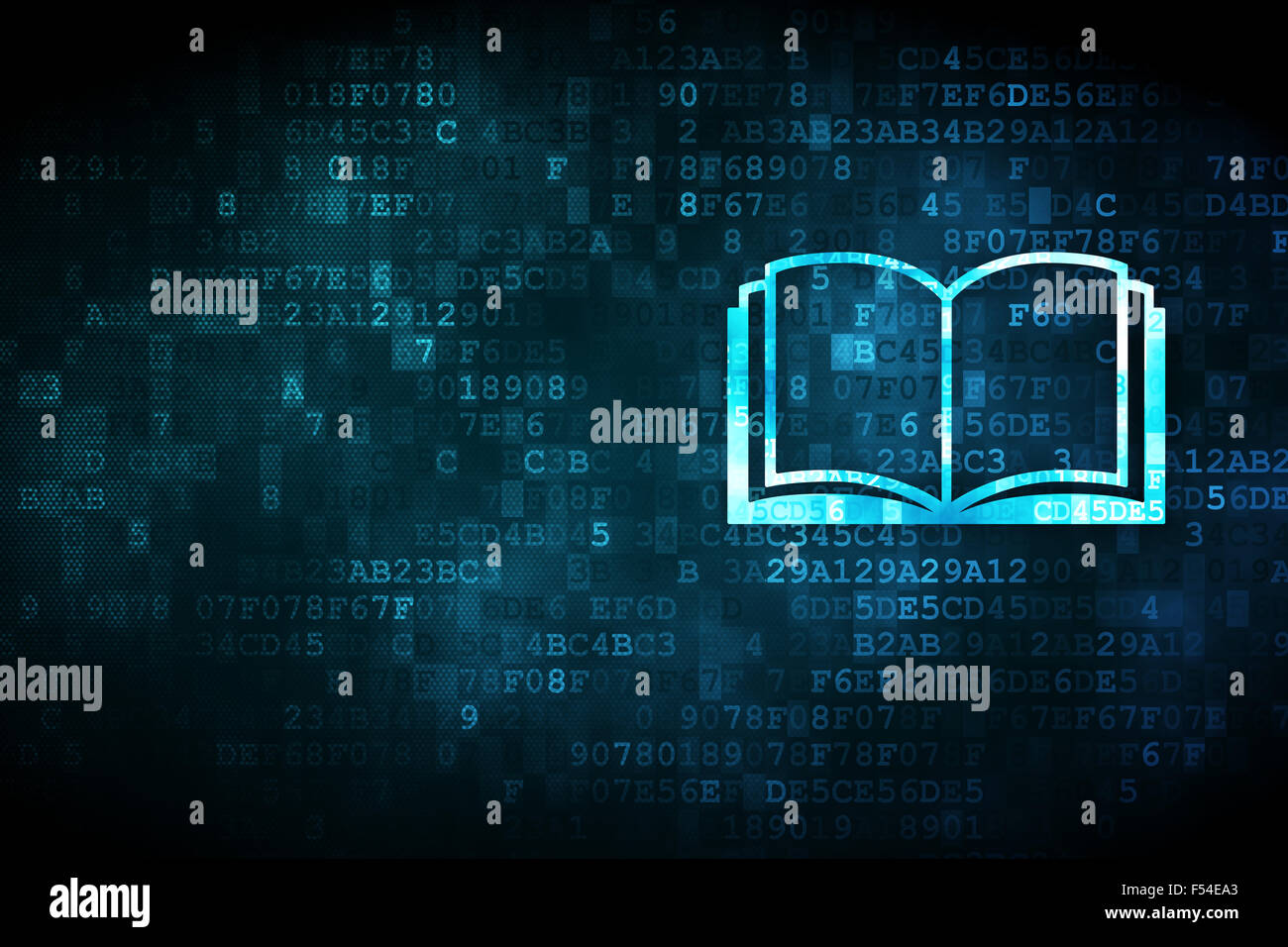 Learning concept: Book on digital background Stock Photo - Alamy