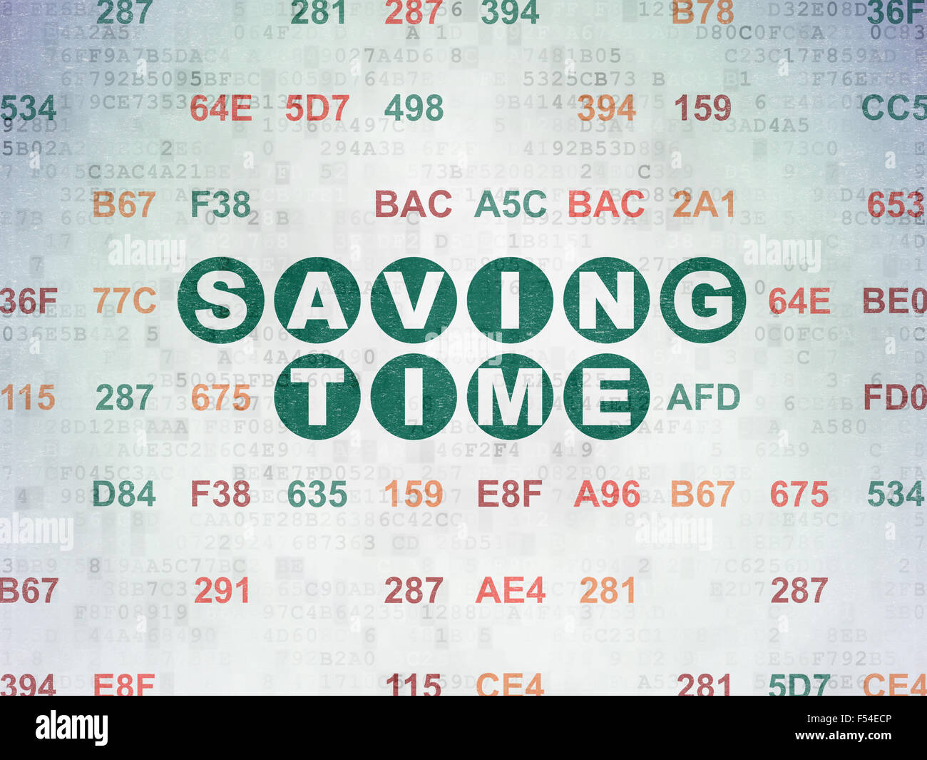 Timeline concept: Saving Time on Digital Paper background Stock Photo ...