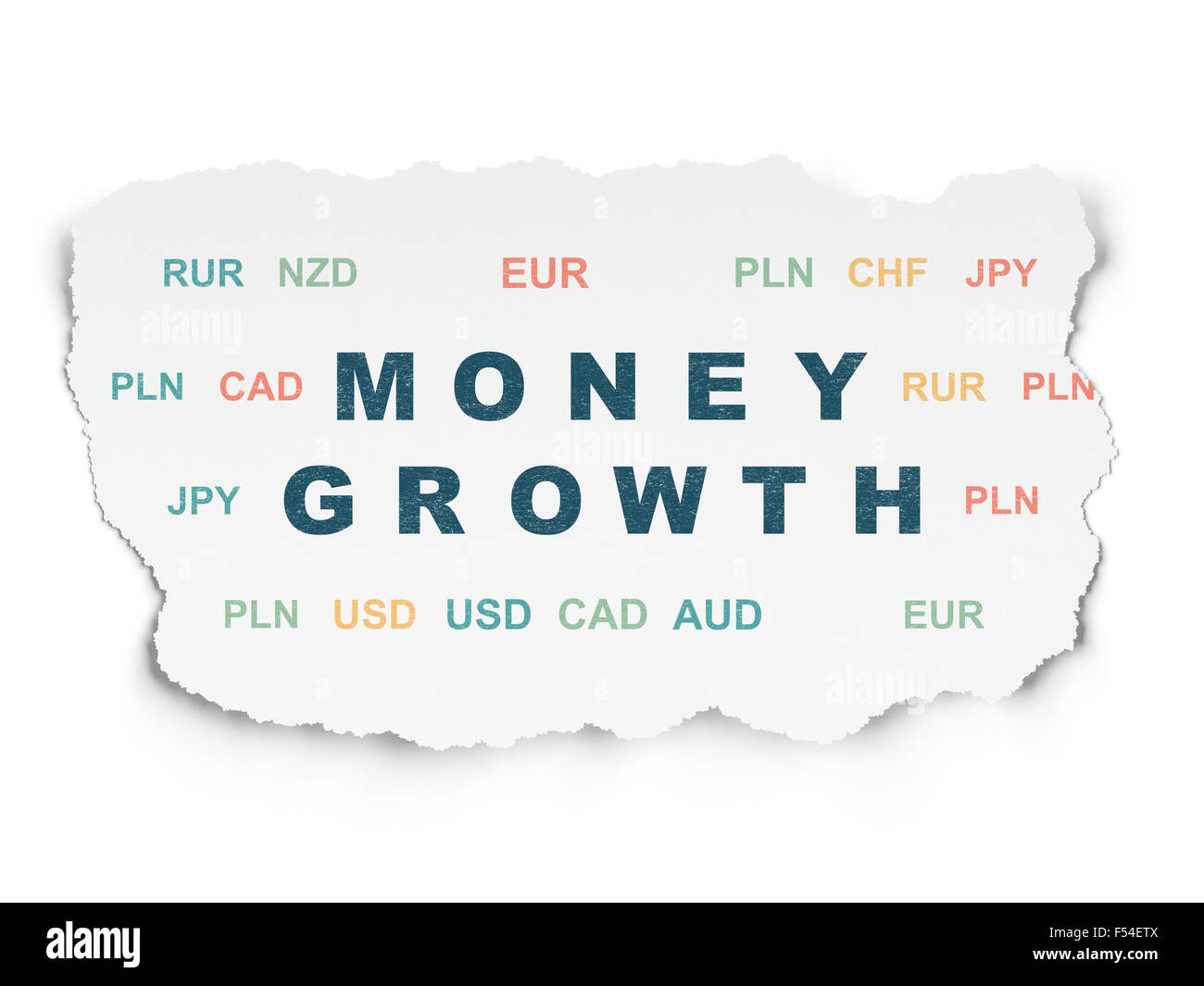 Currency concept: Money Growth on Torn Paper background Stock Photo - Alamy