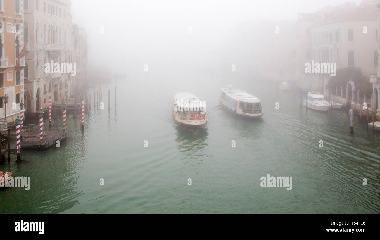 Grand Canal in the fog, Venice, Italy Stock Photo - Alamy
