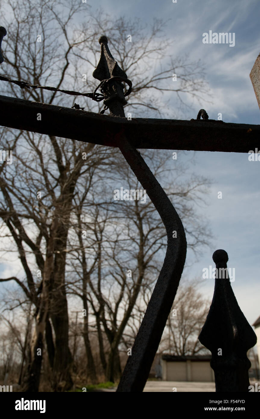 Wrought iron fence post hi-res stock photography and images - Alamy