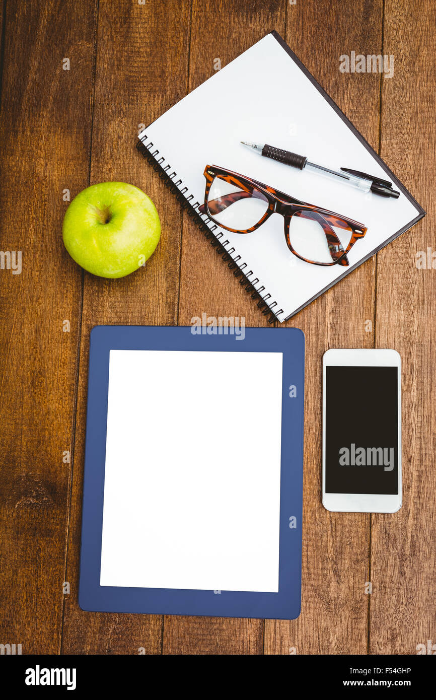 Above view of business stuff Stock Photo - Alamy