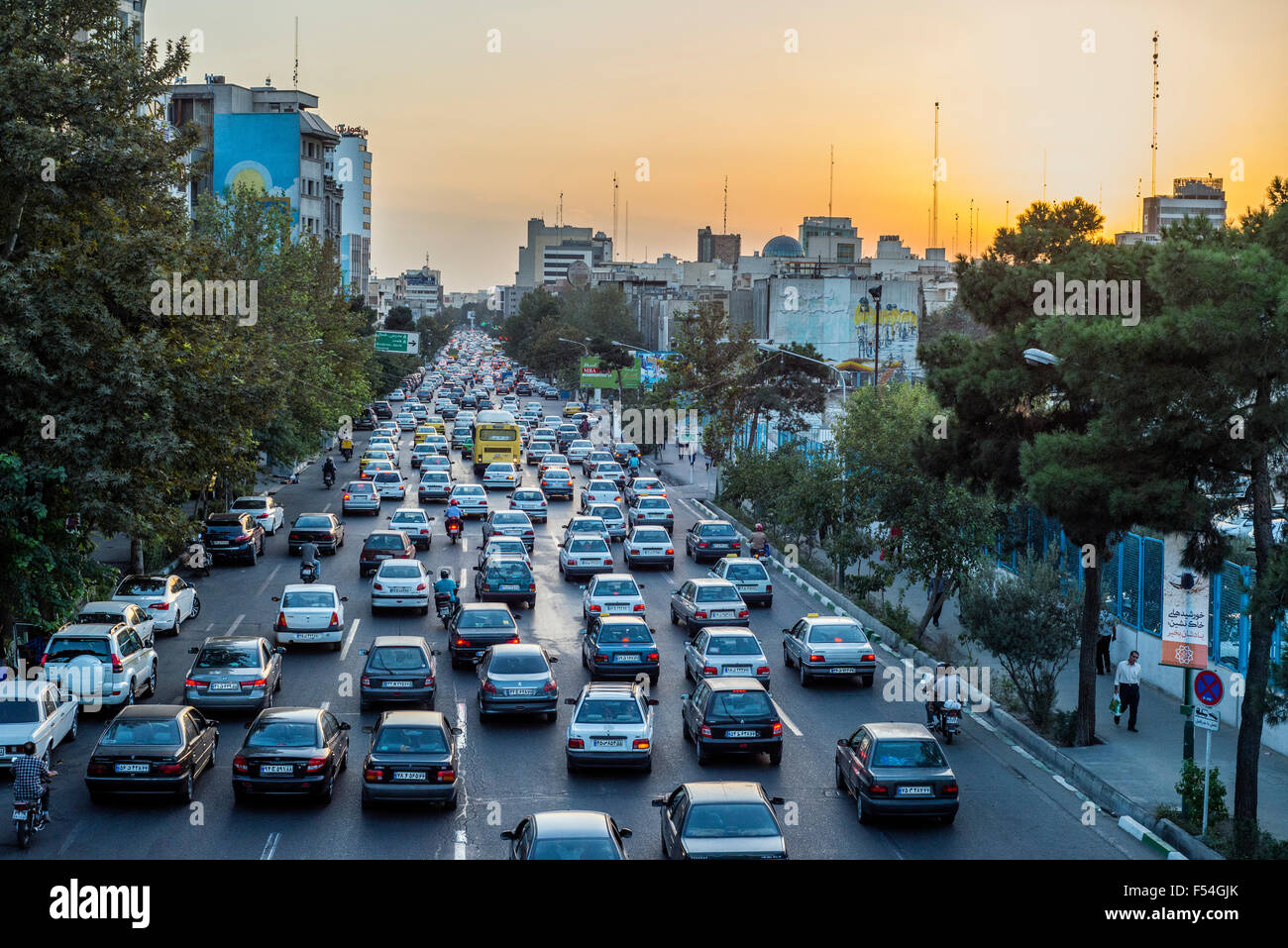 Evening traffic jam in Tehran one of the most polluted cities in the ...