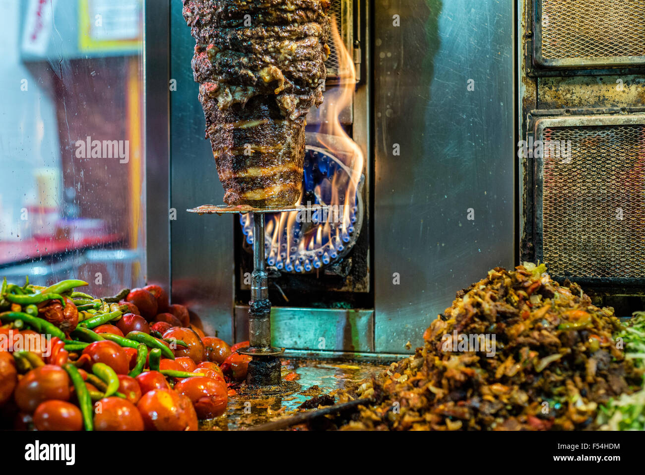 Kebab meat on rotisserie in Tehran, Iran Stock Photo - Alamy