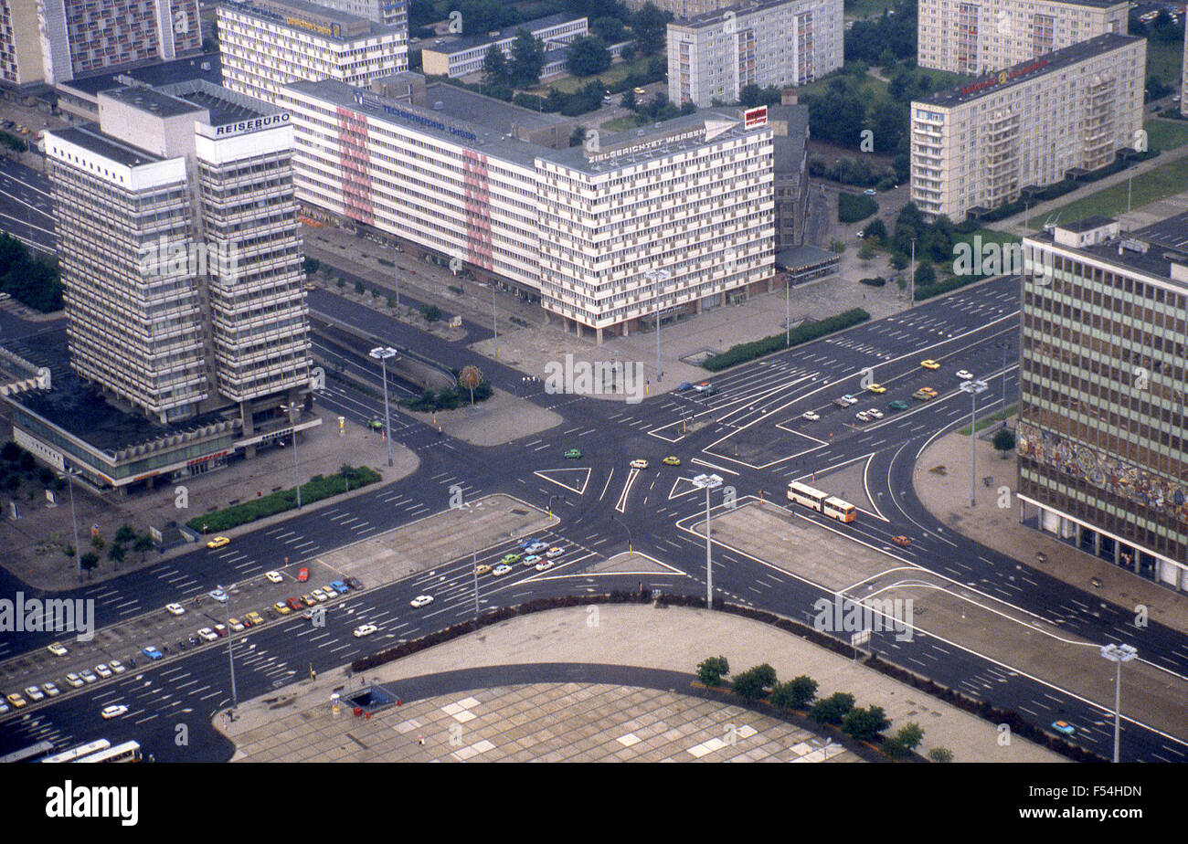 1985 Communist era East Berlin as viewed from the Television Tower ...