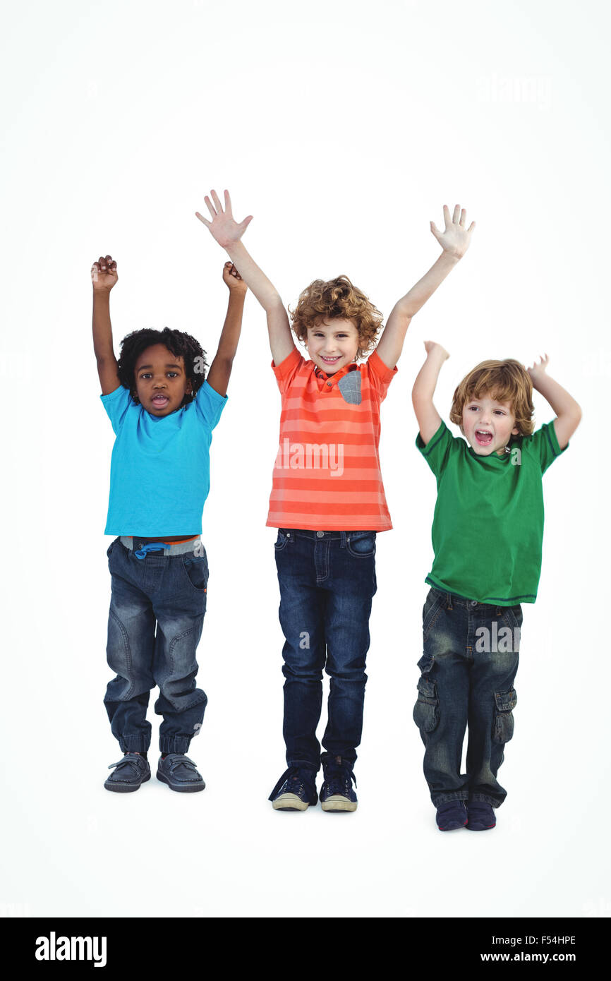 A row of children standing together Stock Photo - Alamy