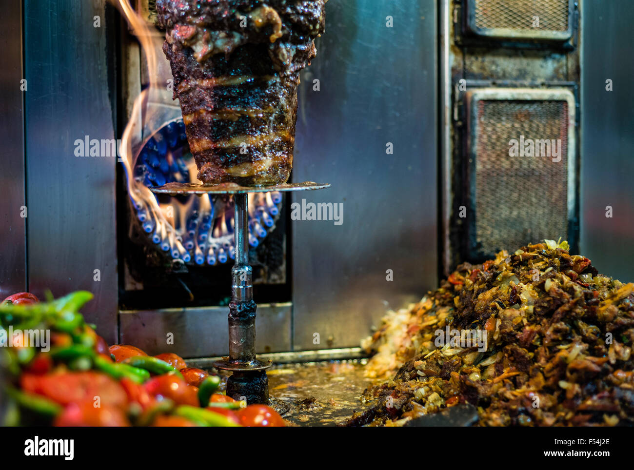 Kebab meat on rotisserie in Tehran, Iran Stock Photo - Alamy